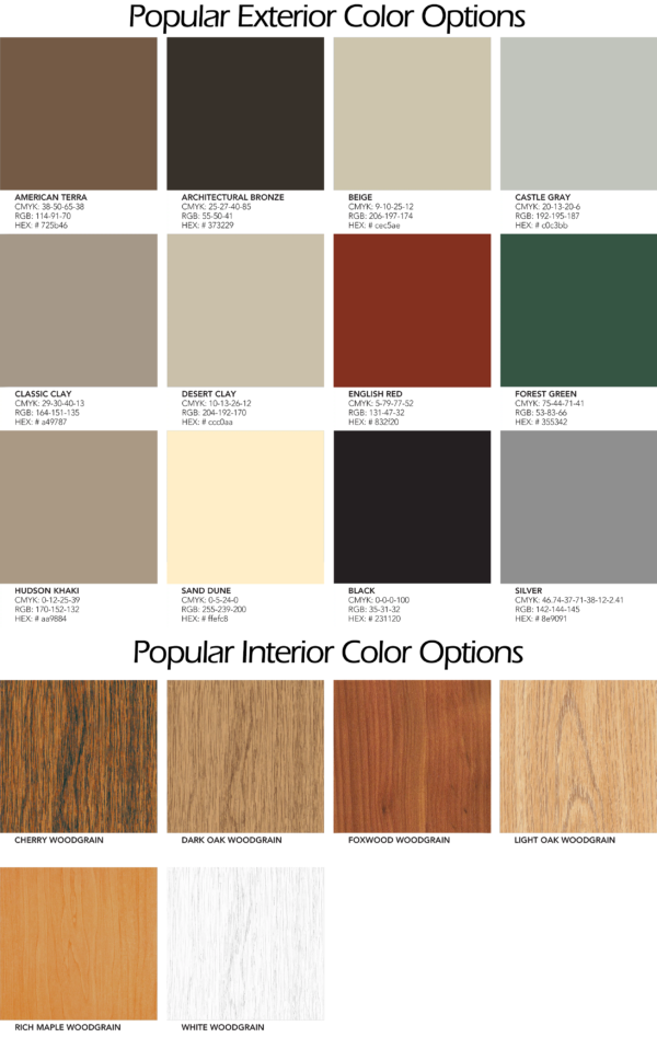 Color Samples & Brochures - Window Universe Indianapolis - Email Price List